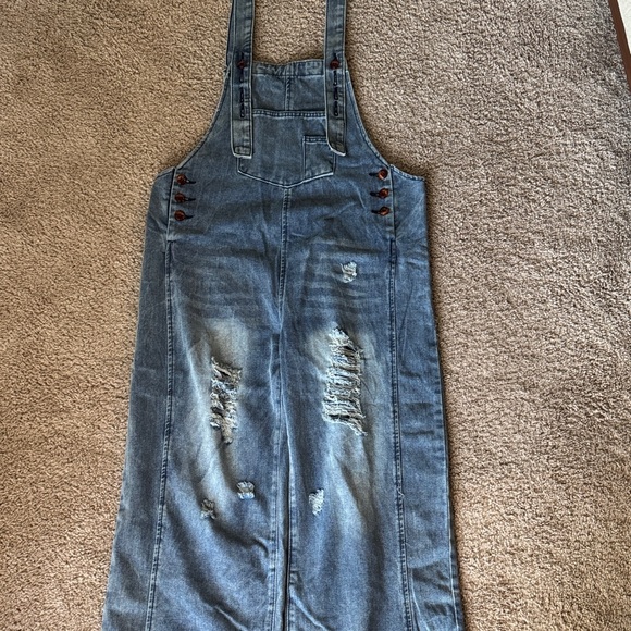 Jeans | Ripped Denim Jean Overalls | Poshmark